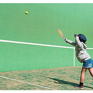 Crefotu Kid Tennis Racket Set for Toddler,Children,Sponge Handle, Includes 6 Badminton, 1 Tennis Ball, Bag and 2 Balls - Increase Children's Sports,Improve Tennis Skills