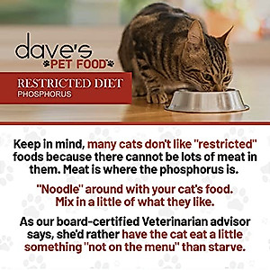 Dave's Pet Food Kidney Support Wet Canned Cat Food for Renal Health (Chicken Liver & Chicken Pate), Non-Prescription Low Phosphorus Restricted Diet 5.5 oz,(24 Pack)