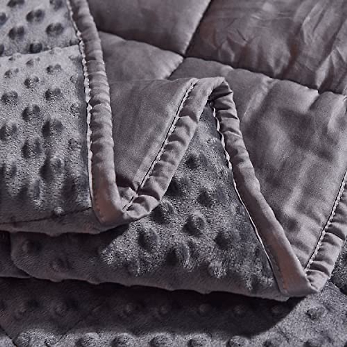 Weighted Blanket for Adult 15lbs Minky Dot Breathable Soft Throw Blanket for All Season,Heavy Blanket with Premium Glass Beads