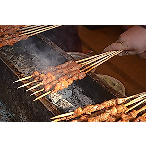 KingSeal Renewable Bamboo Heavy Weight Kebab Skewers, BBQ Sticks, 10 Inches x 3.8 mm Diameter, Retail Pack - 2 Bags of 100 (200 Count)