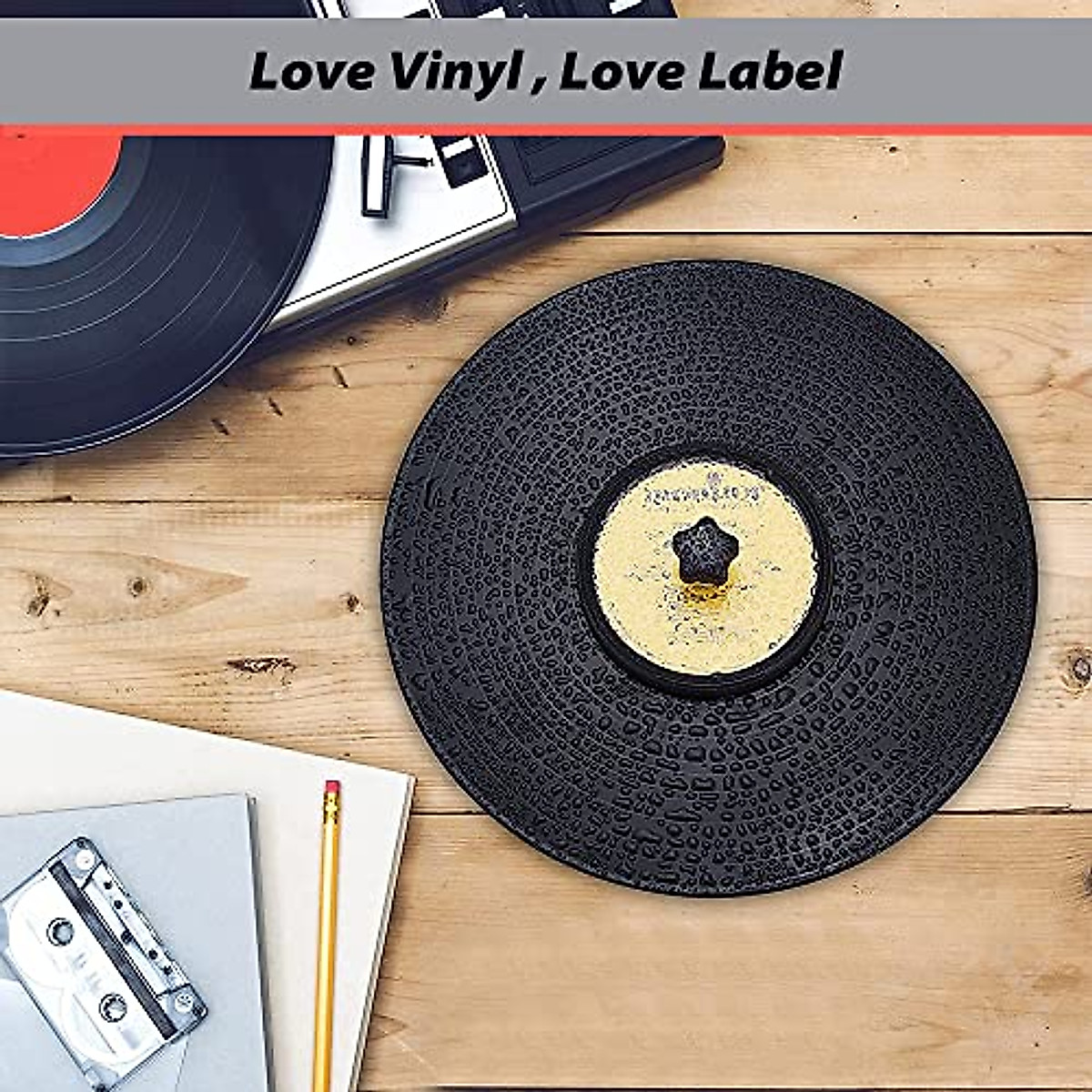 WEWU ROUNDS LP Vinyl Record Label Saver Vinyl Record Clean Saver Record Cleaning Protector Waterproof Label Saver Record Cleaner Clamp Care