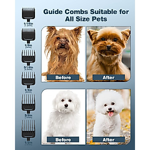 oneisall Dog Clippers for Grooming for Thick Heavy Coats/Low Noise Dog Grooming Kit/Rechargeable Cordless Pet Shaver with Stainless Steel Blade/Waterproof Dog Shaver for Dogs Pets and Animals Sliver