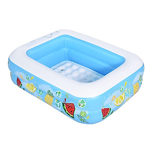 Kiddie Pool, 60"×41"×18" Inflatable Pool with Inflatable Soft Floor, Cool Summer Swimming Pool for Kids and Family, Blow Up Pool for Backyard, Garden, Indoor, or Outdoor
