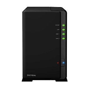 Synology DiskStation DS218play NAS Server with RTD1296 1.4GHz CPU, 1GB Memory, 8TB HDD Storage, 1 x 1GbE LAN Port, DSM Operating System