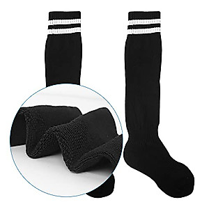 Aoneky Big Kids age 8+ and Youth Long Soccer Socks (Black)