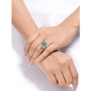 YoTreasure 8.73 ct. t.w. Sky Blue Topaz Chunky Ring 10kt Yellow Gold