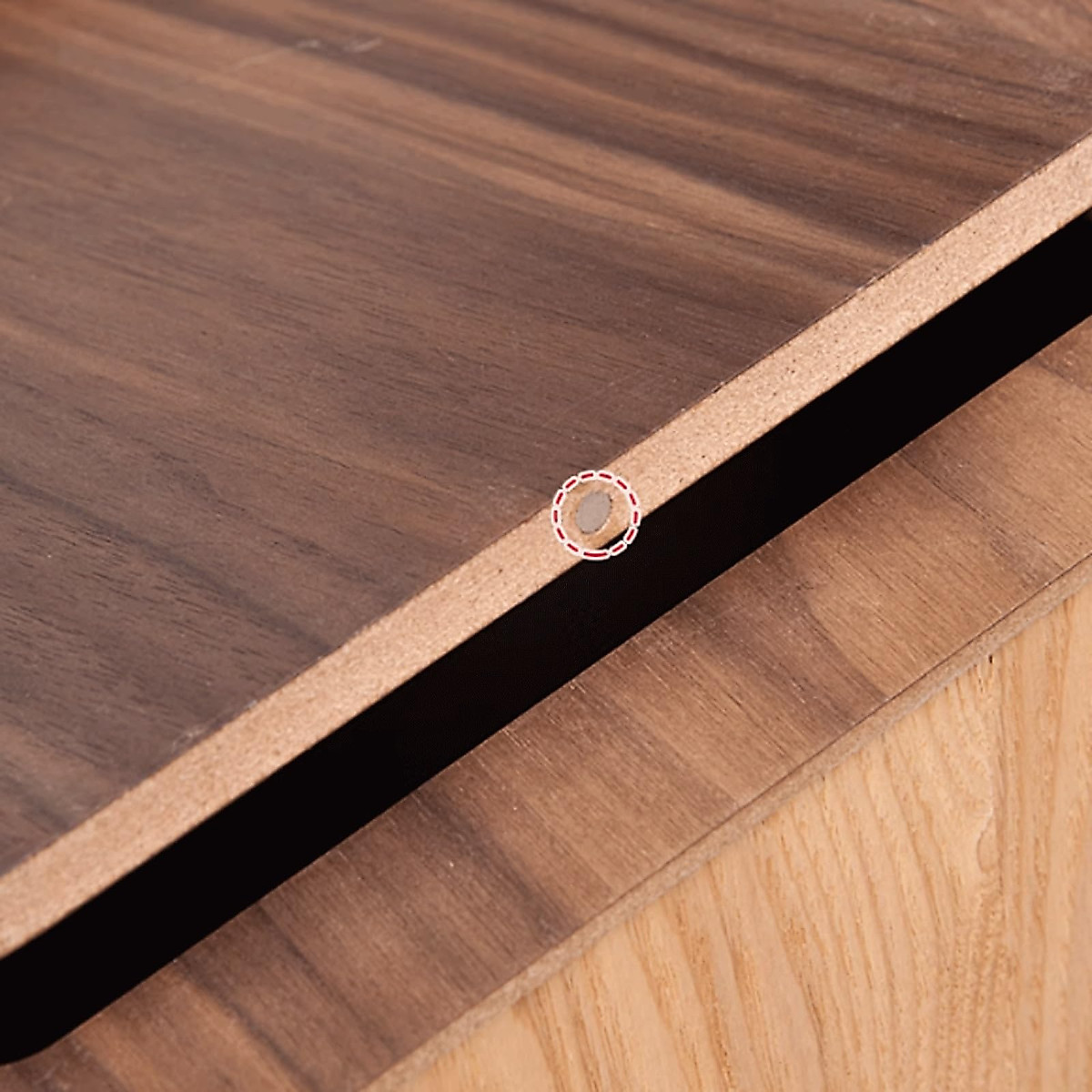 LICONG-2019 Kitchen Trash Can Wooden Garbage Cans Household Simple with Lid High-grade Living Room Waste Basket Creative Diamond-shaped Office Paper Basket Waste Basket(Logs,S)