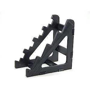 Black Knife Display Stand Rack Holder Organizer For 4 Pocket Knives - Holds Four Folded Blades - Sits On Flat Surface