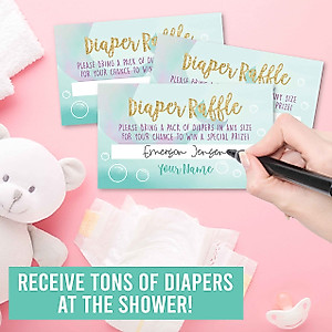 25 Baby Shower Diaper Raffle Tickets For Baby Shower Girl - Mermaid Baby Shower Games For Girls, Diaper Raffle Cards, Baby Raffle Tickets, Baby Shower Invitation Inserts, Baby Shower Ideas