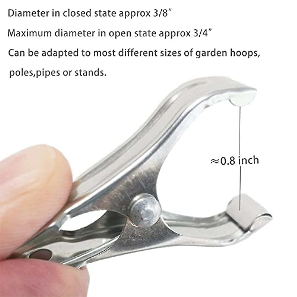 Samhopo 40 PCS Garden Clips, Greenhouse Clamps Made of Stainless Steel, Greenhouse Clips for Netting, Have a Strong Grip to Hold Down the Shade Cloth or Plant Cover on Garden Hoops or Greenhouse Hoops