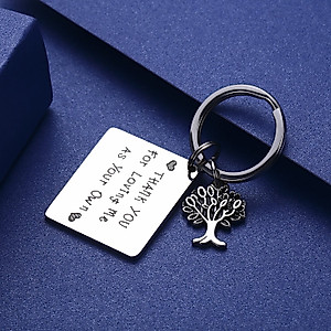 CJ&M Step Parent Keychain,Step Mother Keychain,Step Mom Gift,Step Dad Gift,Mother's Day Gift,Step Dad Keychain