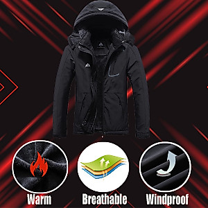 MOERDENG Women's Waterproof Ski Jacket Warm Winter Coat Outdoor Windbreaker Hiking Snowboarding Jacket