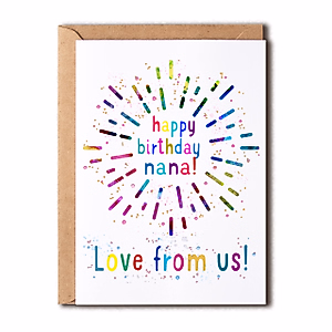 EruditeGifts Happy Birthday Nana Love From Us - Nana Birthday Card From Us Birthday Card For Nana - Birthday Card - Birthday Gift, 5 x 7 inches