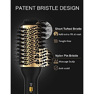 LANDOT Hair Blow Dryer Brush and Volumizer, One-Step Hot Air Brush for Drying, Straightening, Volumizing