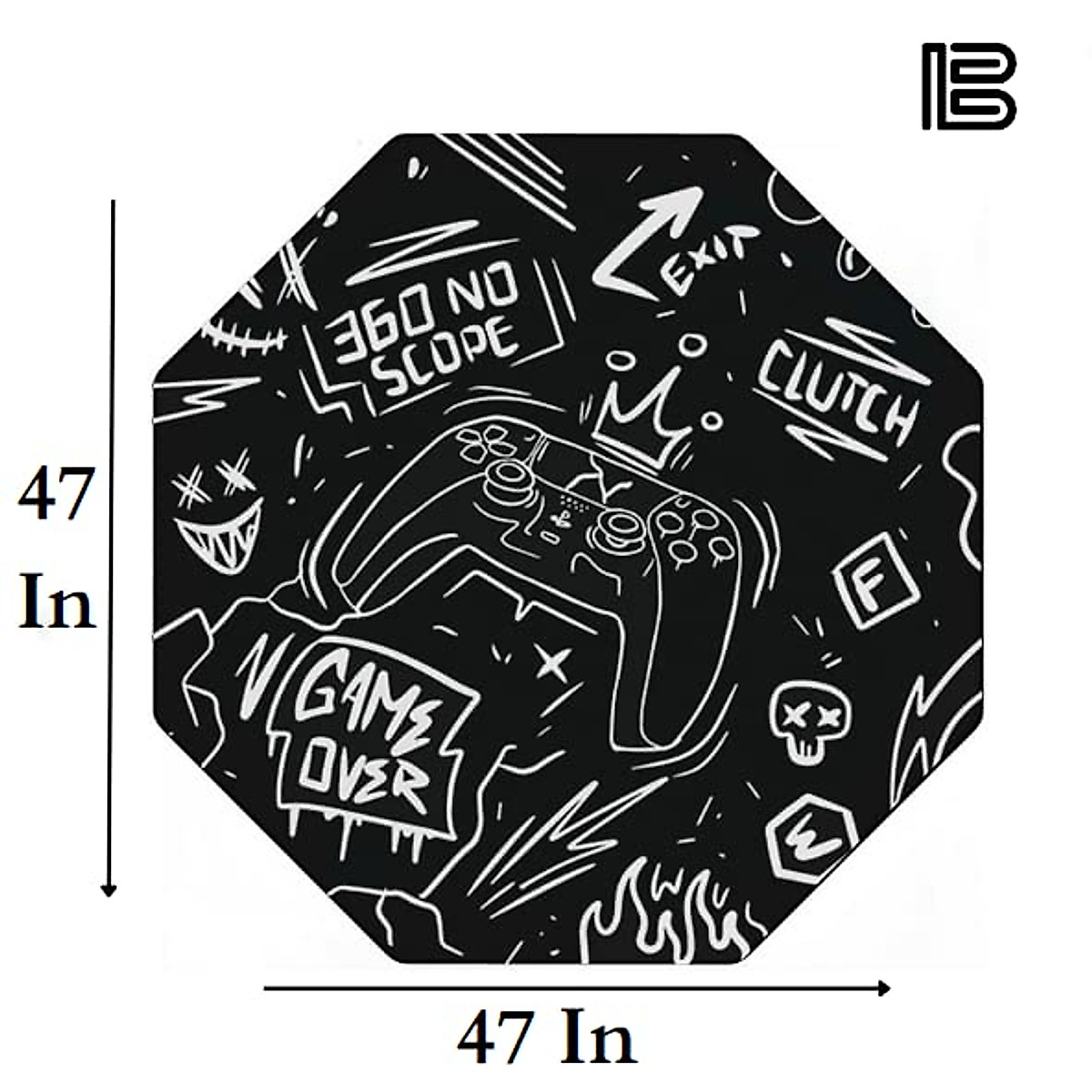 Blek Designs - (47” x 47”) Anti-Slip Gaming Chair Mat, Office Chair Mat for Hardwood Floor & Tile, Scratch Resistant Desk Chair Mat, Rug for Rolling Chair, Computer Chair Mat for Home Office, Pack-1