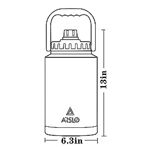 Arslo 1 Gallon Vacuum Insulated Jug,Double-Walled 18/8 Food-grade Stainless Steel 128oz Water Bottle,Hot/Cold Thermos Military Green