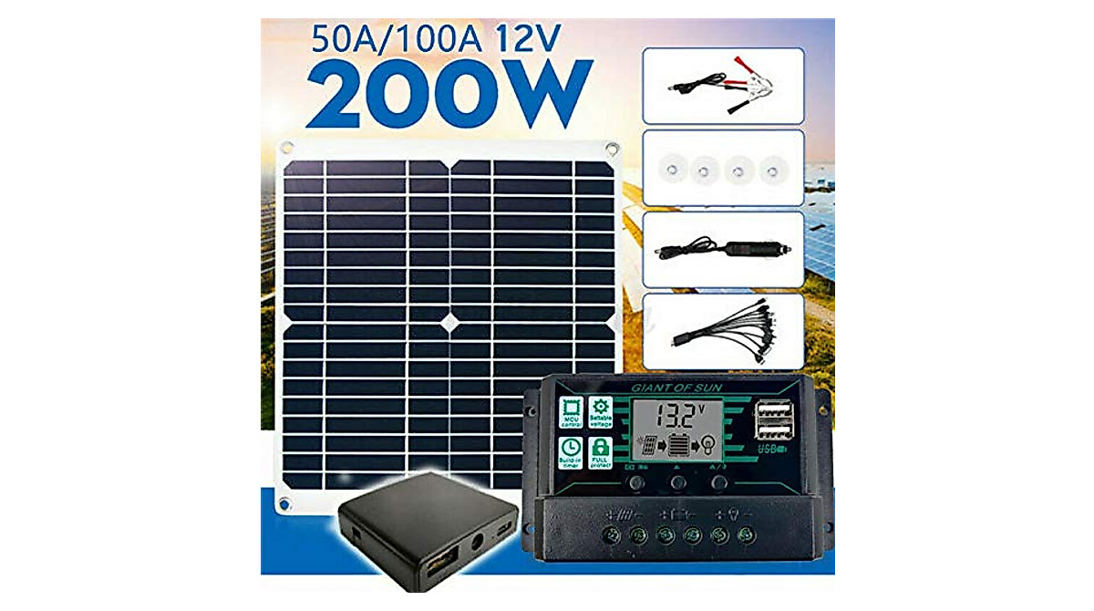 Fauge 200W Solar Panel Kit with 50A Controller for RV and Marine