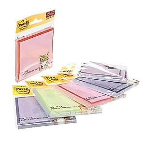 Post-it Super Sticky Printed Notes, 4 in x 4 in, Pet Designs, 1 Pad/Pack, 75 Sheets/Pad (6355-PET-CITY)