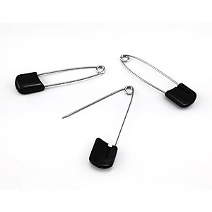 yueton 50pcs Black Plastic Head Baby Safety Pins Safety Locking Baby Cloth Diaper Nappy Pins