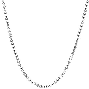 Savlano 925 Sterling Silver Italian 2.3mm Solid Bead Ball Dog Tag Chain Necklace Comes With Gift Box for Women & Men - Made in Italy (24, 2.3mm)