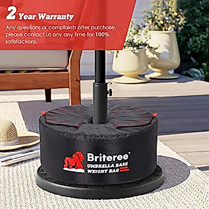 Briteree Umbrella Base Weight Bag with Double Side Slot Opening, Heavy Duty Sand Bag for Umbrella Base, 18.9" Round Sandbags Up to 100 lbs, Cantilever Patio Umbrella, Fits Any Offset