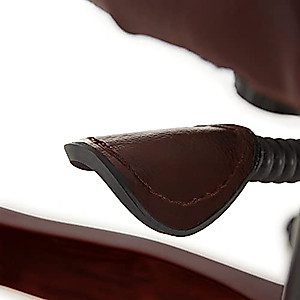 Serta Big and Tall Executive Office Chair with Wood Accents Adjustable High Back Ergonomic Lumbar Support, Bonded Leather, 30.5D x 27.25W x 47H in, Chestnut Brown