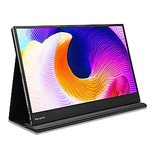 PEPPER JOBS 15.6" USB-C Portable Monitor HD 1080P Laptop Monitor Extender and Tablet Holder Solid Sturdy Stand, Dual Tube Foldable for Ipad Pro Holder Stand, Universal Tablet Stand