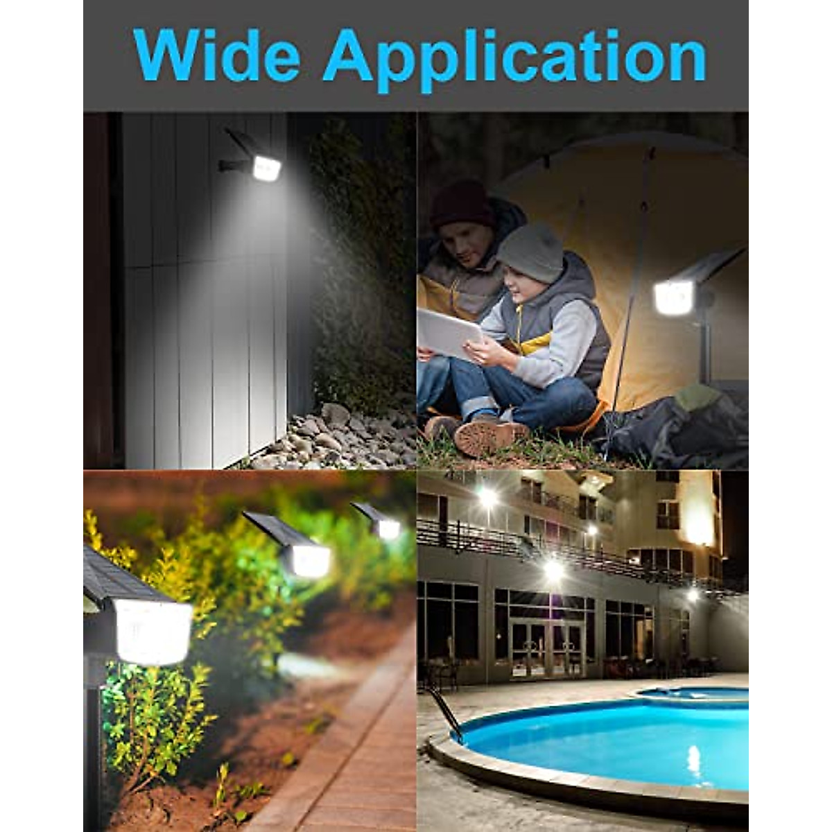 Solar Spot Lights Outdoor Waterproof, Solar Landscape Lights, 38 LEDs Solar Lights Outdoor Garden, IP67, Auto On/Off with 2 Modes for Yard Lawn Path Walkway Driveway Patio Pool, Cool White (2 Pack)