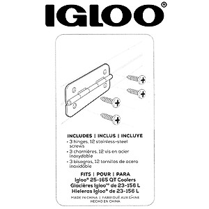 Igloo Cooler Heavy Duty Stainless Steel Hinges for Ice Chests (Set of 3)