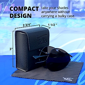 Foldies Aviator Folding Sunglasses Polarized, UV400, UVA, UVB Protection for Men Women, Folding Sunglasses Leather Case
