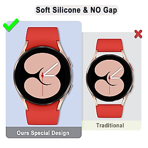 Galaxy Watch 7/6/5/4 Band 40mm 44mm,for Samsung Galaxy Watch FE Band,Soft Silicone Sport Strap galaxy 6/4 classic Bands 47mm 46mm 42mm 43mm/Galaxy Watch 5 pro 45mm Women Men,no gap Bracelet Wristbands