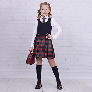 Zando Girls Knee High School Uniform Socks - Breathable Long Tube Socks for Soccer & Outdoor Sports, Seamless Toe, Ages 5-8, Black