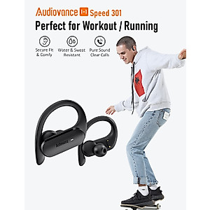 Audiovance 2 Sets Wireless Earbuds Bluetooth Headphones Ideal Gifts, Nature 301 & Speed 301, 2 Sets Wireless Ear Buds for iPhone & Android (SPNT 301)
