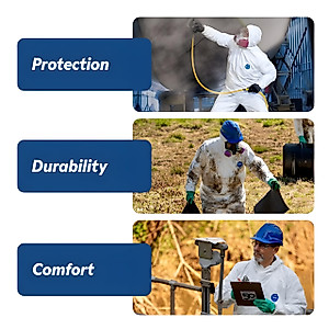 DuPont Tyvek 400 TY127S Disposable Protective Coverall with Respirator-Fit Hood and Elastic Cuff, White, X-Large (Pack of 6)