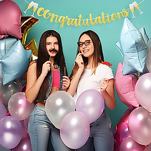 Congratulations Banner|Wedding|Anniversary|Graduation|Retirement Party Decorations Supplies Shimmering Gold Letters Banner Cheers