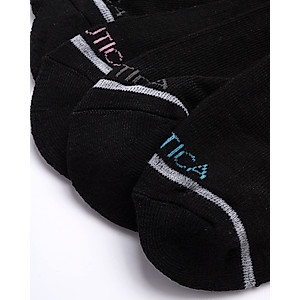 Nautica Women's Low Cut Cushioned Moisture Control Athletic Socks (6 Pack), Size 4-10, Black