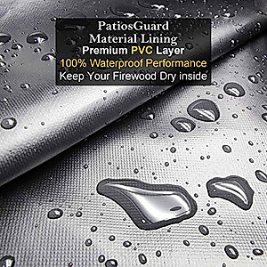 PatiosGuard 4FT Firewood Log Rack Cover, 600D Heavy Duty with Waterproof PVC Lining (4-Feet: 48" L x 24" W x 42" H)