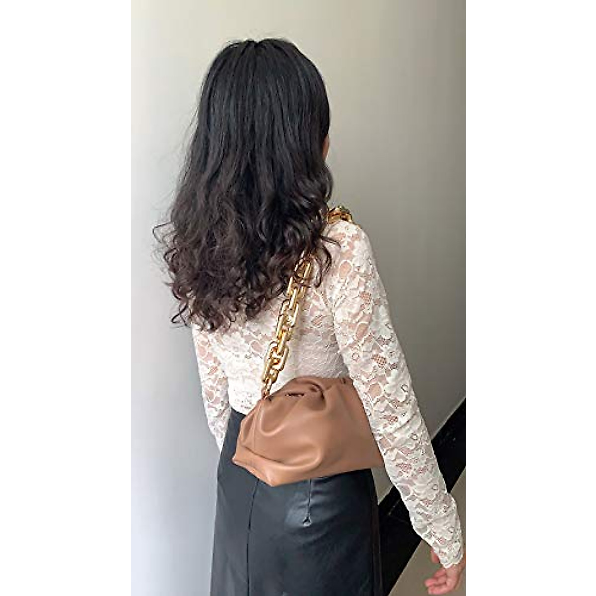 Dumpling Bag Cloud Purses and Handbags for Women Chunky Chain Pouch Shoulder Bag