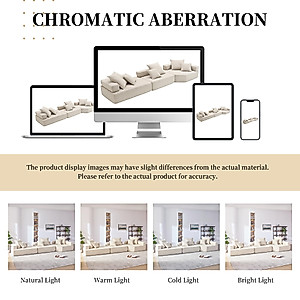 Tmsan 151.5" Oversized Modular Sectional Sofa, Modern Curved Boucle Cloud Couch Large Sleeper Lounge Sofa, Convertible Floor Clouch Set with 6 Pillows for Living Room Apartment Office