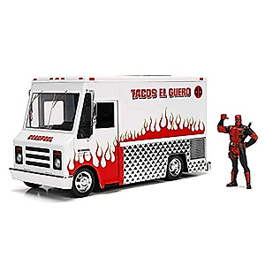 Marvel Deadpool & Taco Truck Die-cast Car, 1:24 Scale Vehicle, 2.75Collectible Figurine