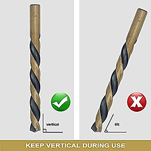 BeHappy Cobalt Drill Bit Set, 29Pcs M35 Drill Bit Set, High Speed Steel Jobber Drill Bit Set for Hardened Metal, Stainless Steel, Cast Iron, Wood, Indexed Round Case, 1/16"-1/2", Black and Gold