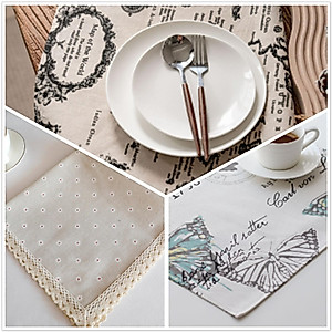 Linen Floral Fabric by The Yard - Upholstery Fabric by The Yard Sewing Fabric 62 Inch Width for Chairs Sofas Tablecloth Reupholstery DIY Projects - 1 Yard