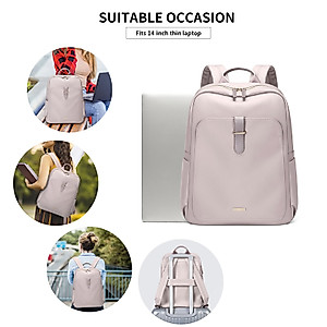 GOLF SUPAGS Travel Laptop Backpack for Women Fits 14 Inch Notebook Work Business Slim Durable College Computer Bag, Gift for Girls Women, Black