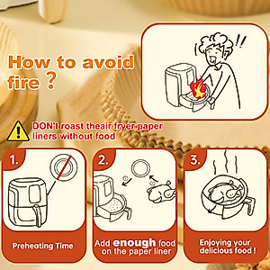 Air Fryer Disposable Paper Liner - 130PCS 6.3" Round Parchment Paper Fryer Liners Non-Stick Food Grade Baking Paper for 2-5 QT Air Fryer Baking Microwave (6.3 In-130pcs)