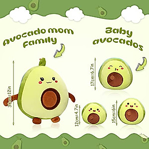 4 Pieces Soft Pillow Stuffed Toy Food Pillows Fruit Plush Pillow Kids' Plush Toy Pillows Fruit Hugging Cushion for Home Bedroom Office Supplies (Avocado)