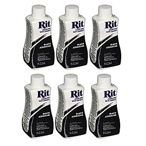 Rit Dye Liquid Fabric Dye, Black 8 oz (1 Pack of 6)