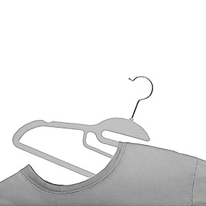 Simplify 24 Pack Ultimate Velvet Hangers with Collar, Tie & Scarf Bar, Cami Tank Hooks, Huggable Space Saver, 16.125"x 9"x .1875", Gray