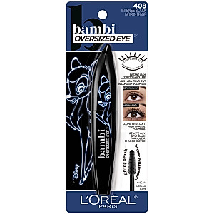 L'Oreal Paris Bambi Eye Mascara, Lasting Volume, Length & Lift, Doe-Eye Definition, No Clumping or Smudging, Washable, Intense Black, 0.28 fl. oz.