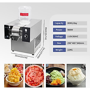 Mvckyi Snowflake Shaved Ice Machine, 176lbs/day Korean Ice Shaver Machine, Commercial Snowflake Ice Maker Machine, Snow Cone Machine, Easy Operation, Air Cooling, for Bar