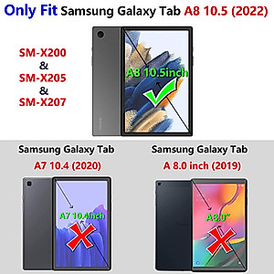 AVAWO Kids Case for Samsung Galaxy Tab A8 10.5 Case 2022 (SM-X200/X205/X207), with Strap, Light Weight Shock Proof Handle Stand Kids Case for Samsung Galaxy Tab A8 10.5 Inch 2022, Blue